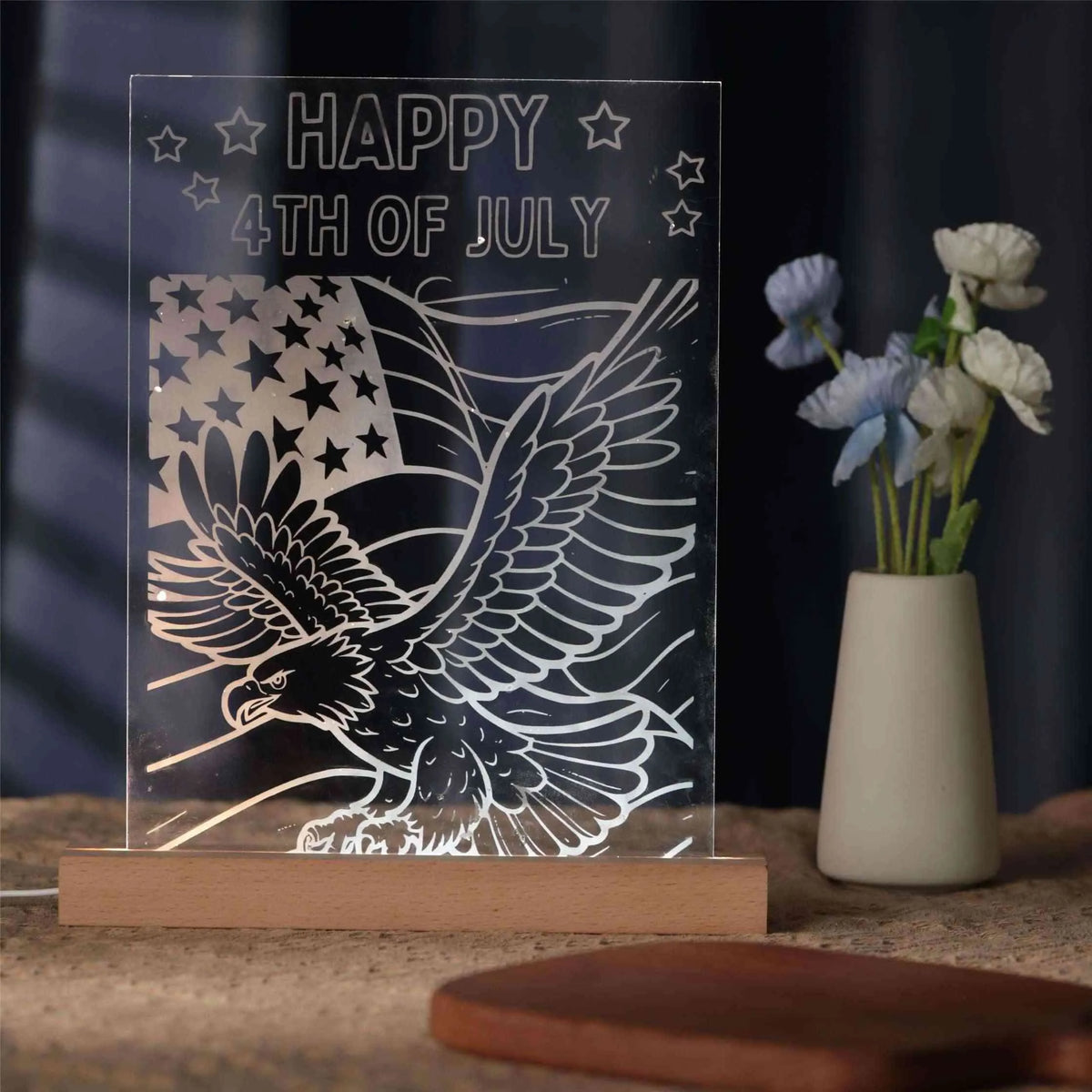 Independence Day Acrylic Light| DXF,SVG,lbrn2| Art, Gift, Portrait,Fes ...